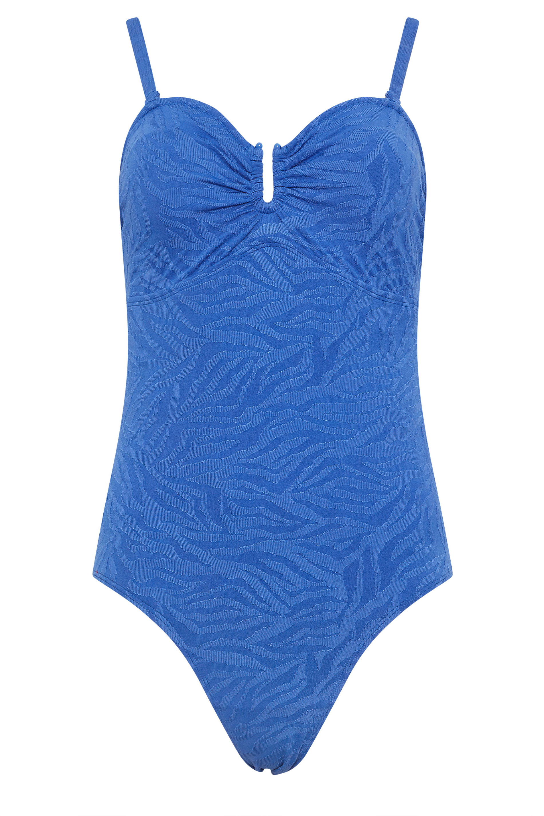 M&Co Cobalt Blue Zebra Textured Swimsuit | M&Co