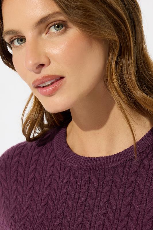 M&Co Berry Red Cable Knit Jumper | M&Co
