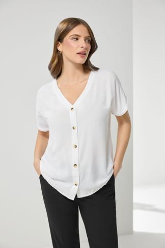 M&Co White Button Front Blouse | M&Co