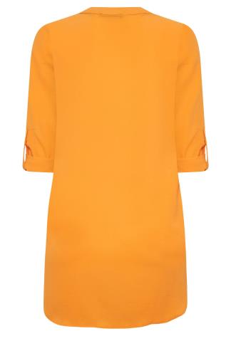 M&Co Orange Statement Button Tab Sleeve Shirt | M&Co
