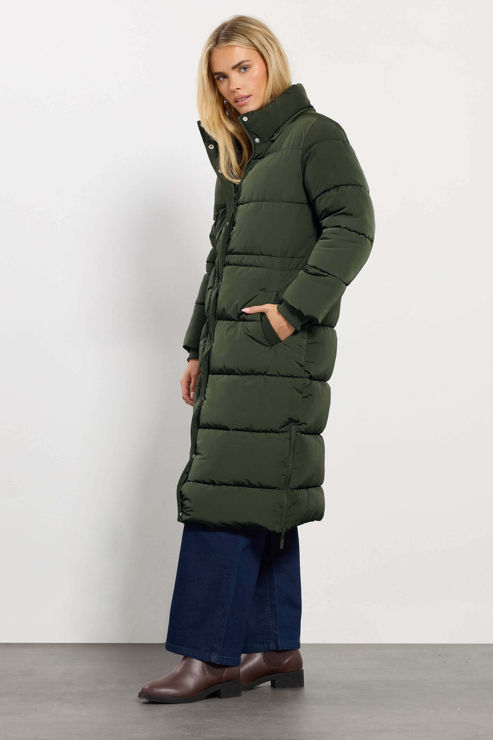 M&Co Petite Green Padded Midi Coat | M&Co