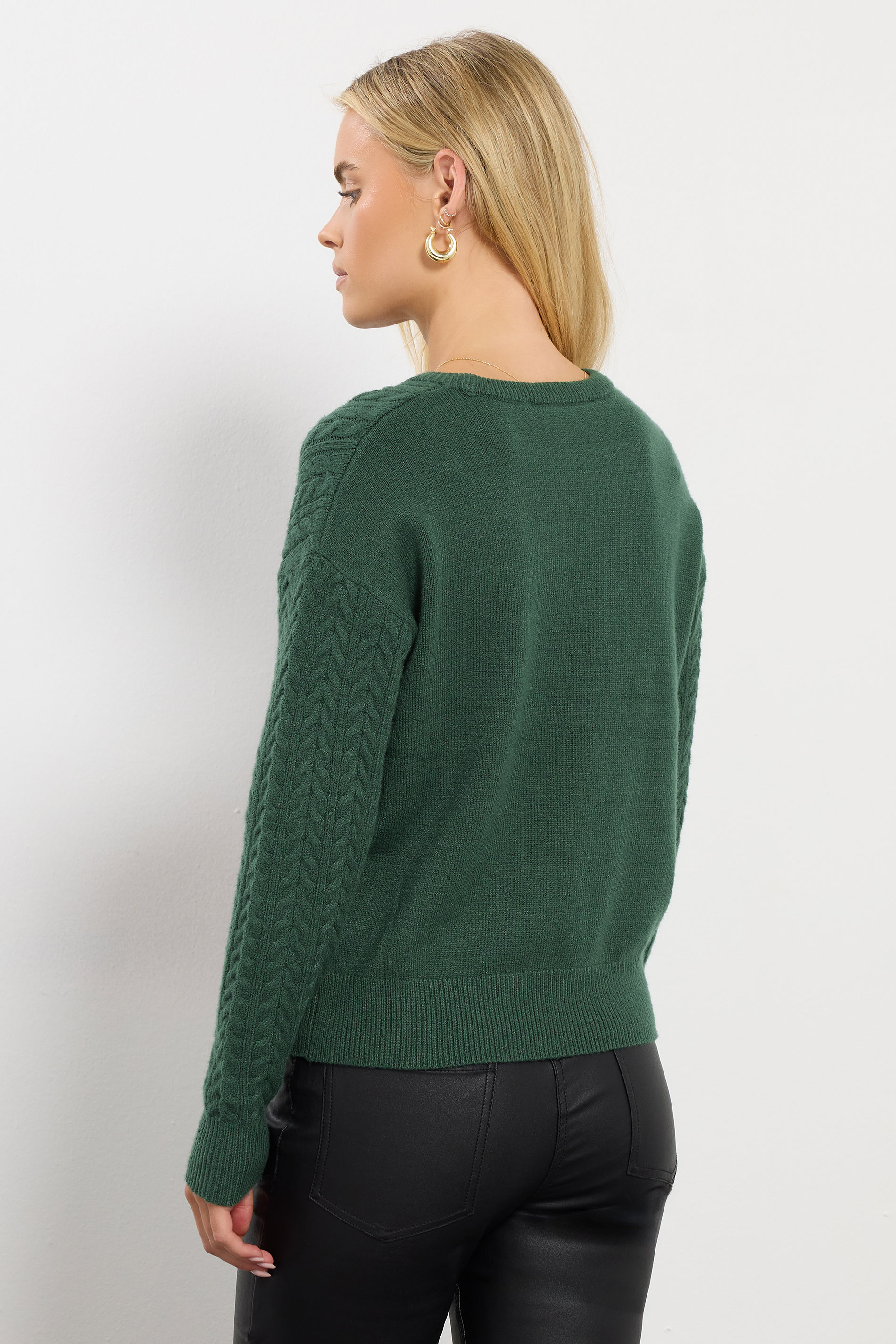 M&Co Petite Green Cable Knit Jumper | M&Co