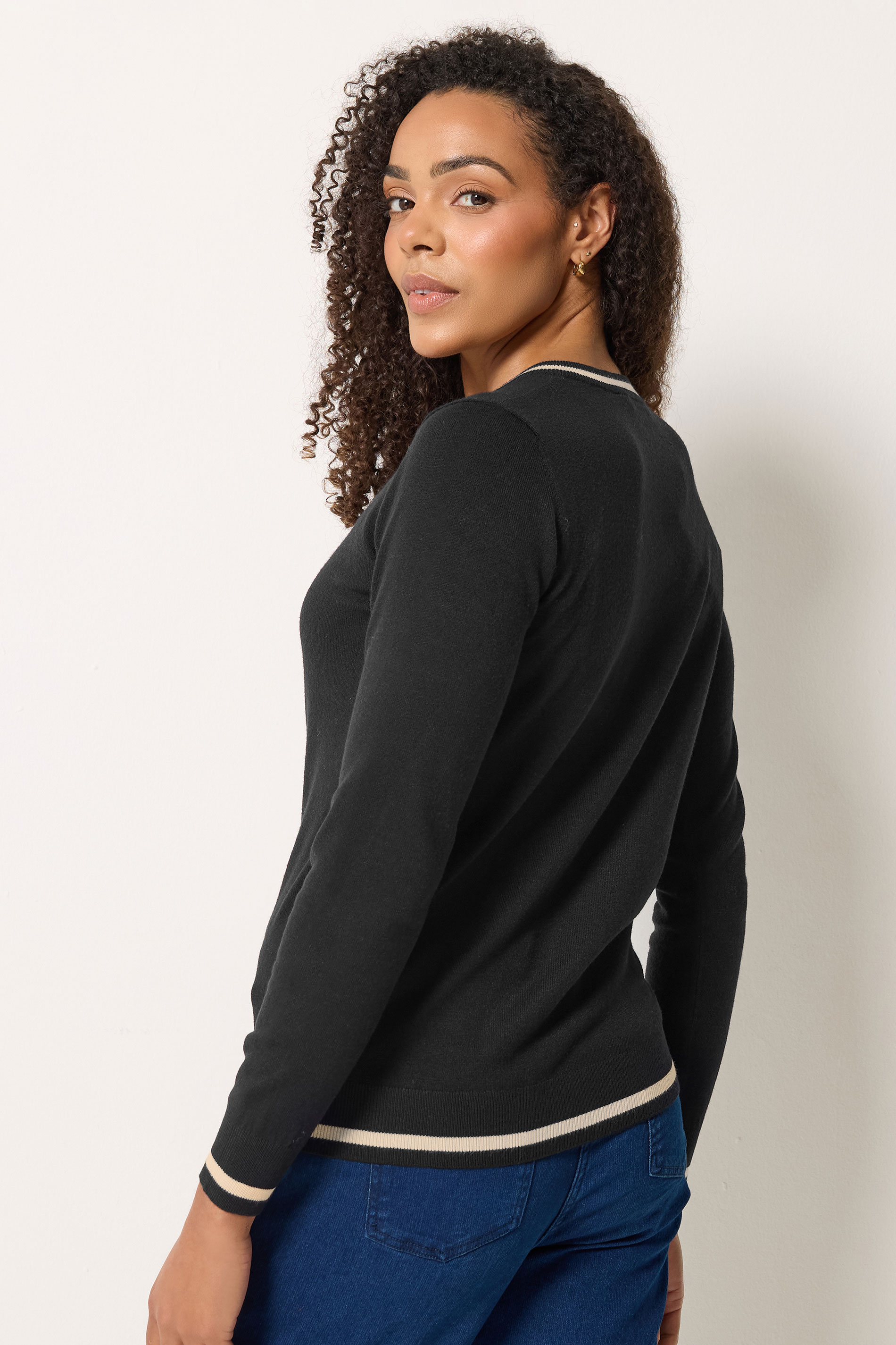 M&Co Black Tipped Long Sleeve Jumper | M&Co